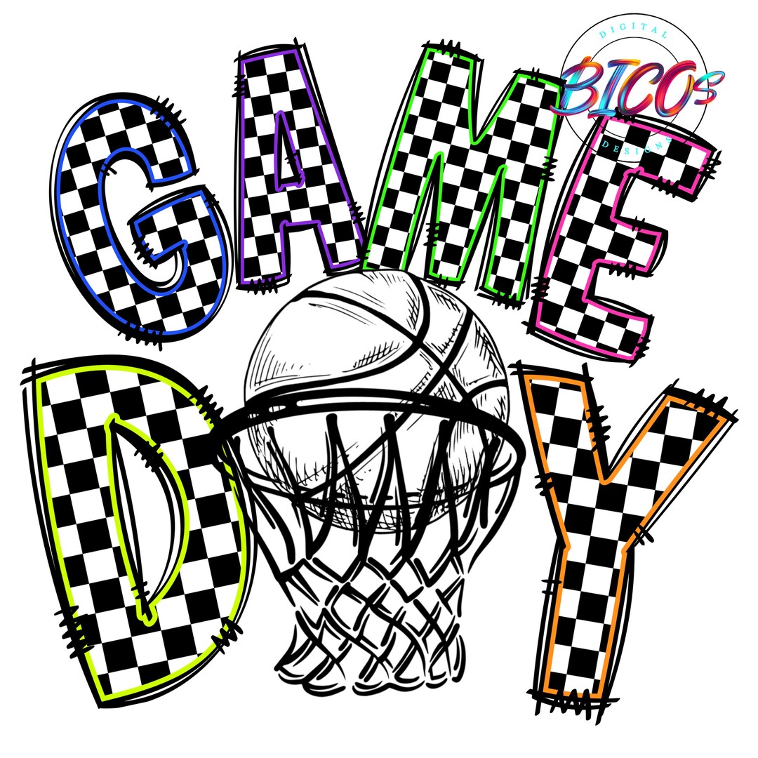 Basketball Game Day, Checkers PNG, Neon, High Resolution Png, PNG ...