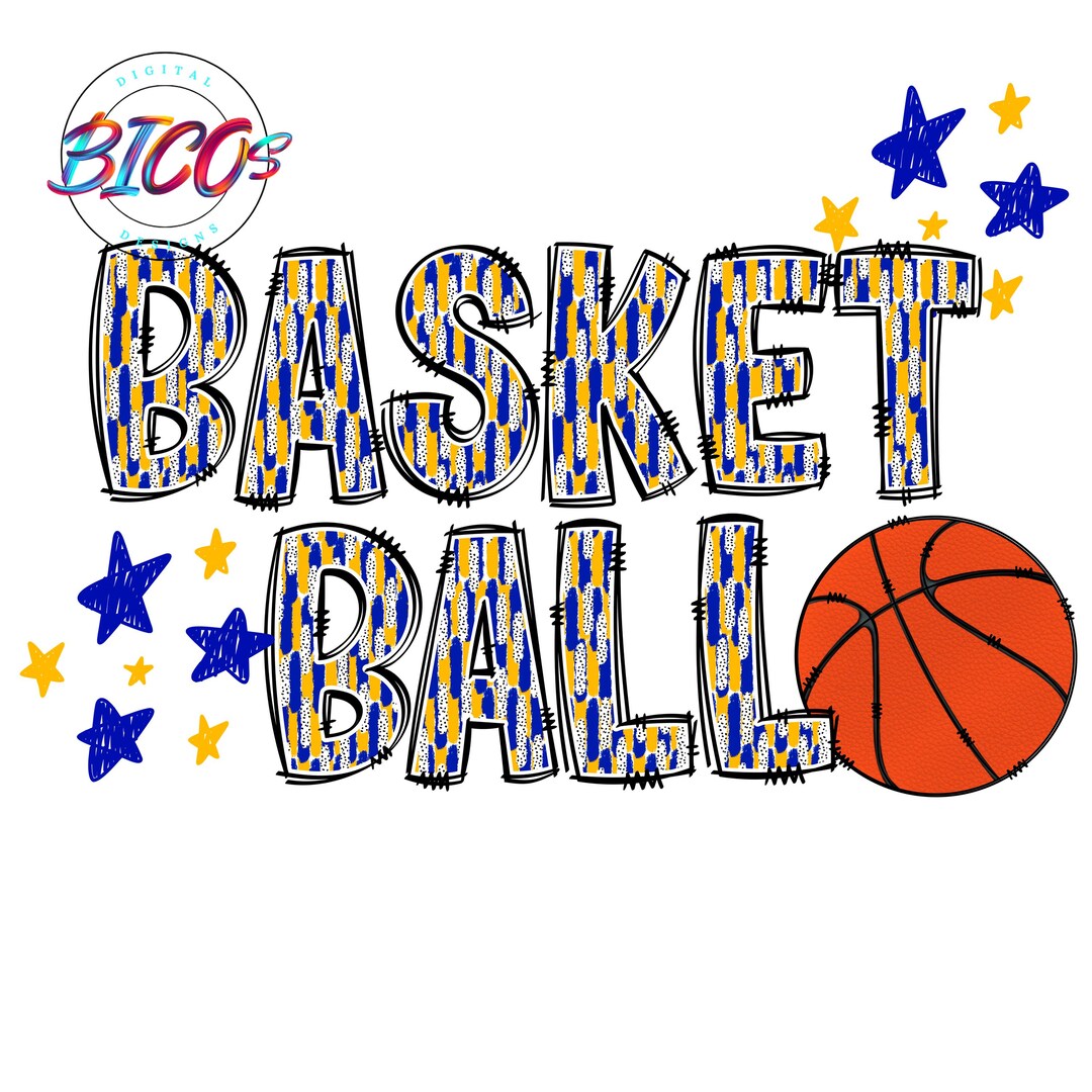 Basketball Blue and Yellow Design, Scrape Design PNG, Blue, High ...