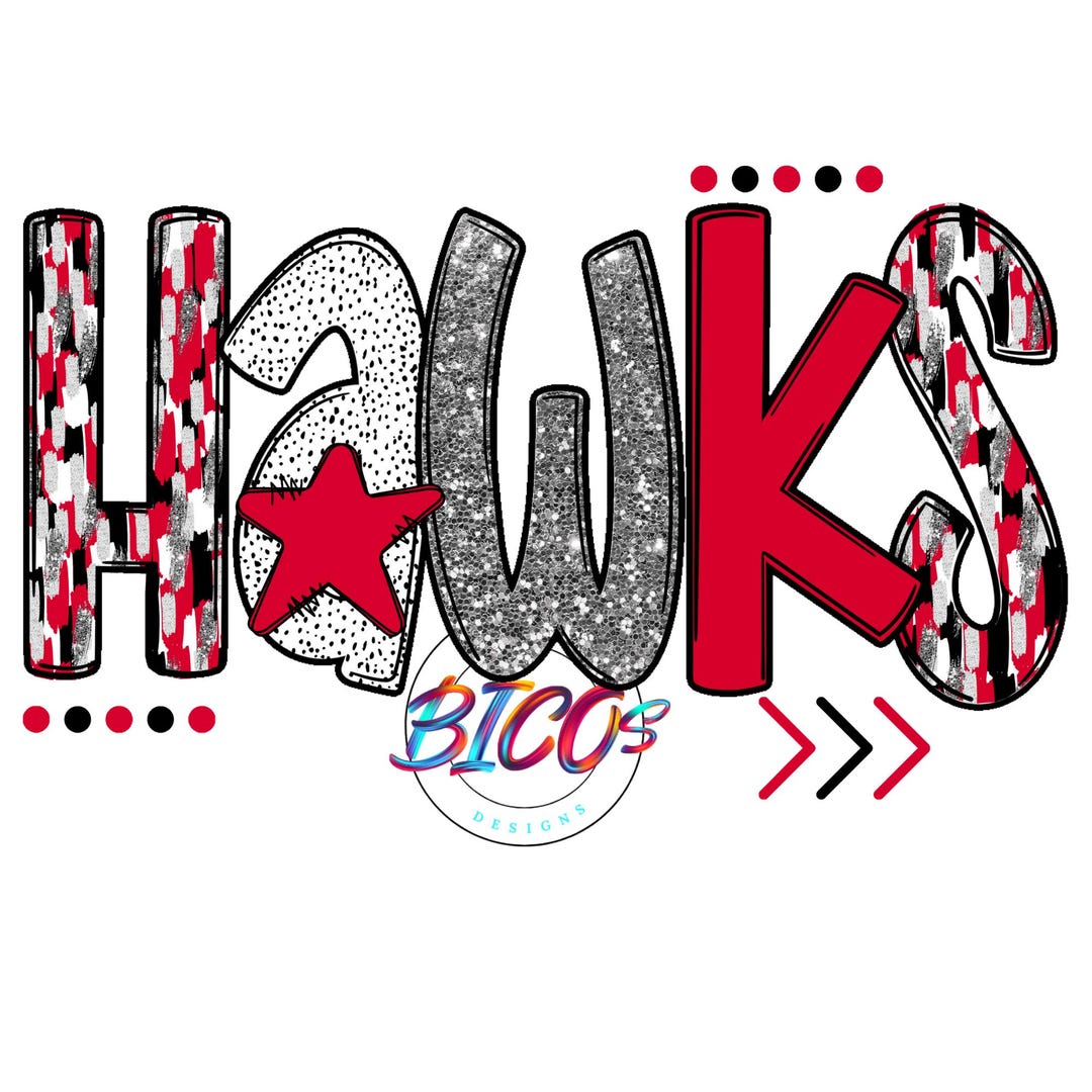 Hawks Brushstroke Alpha, Red, High Res PNG, Design Only **mockup Visual ...