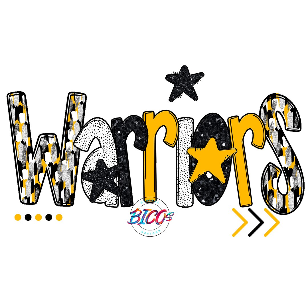 Warriors Scrape Letters, Yellow, High Res PNG, Design Only mockup ...