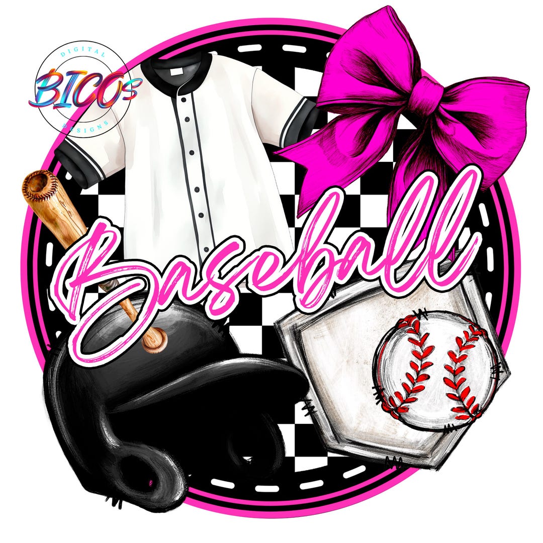 Baseball Design PNG, Pink, High Resolution Mockup Visual Purpose Only ...