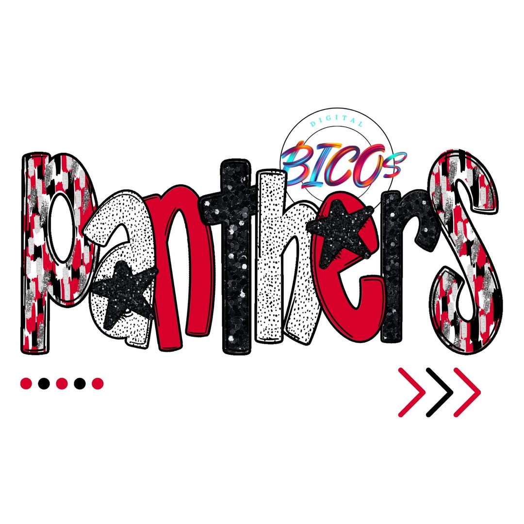 Panthers Scrape Letters, Red, High Res PNG, Design Only mockup Visual ...