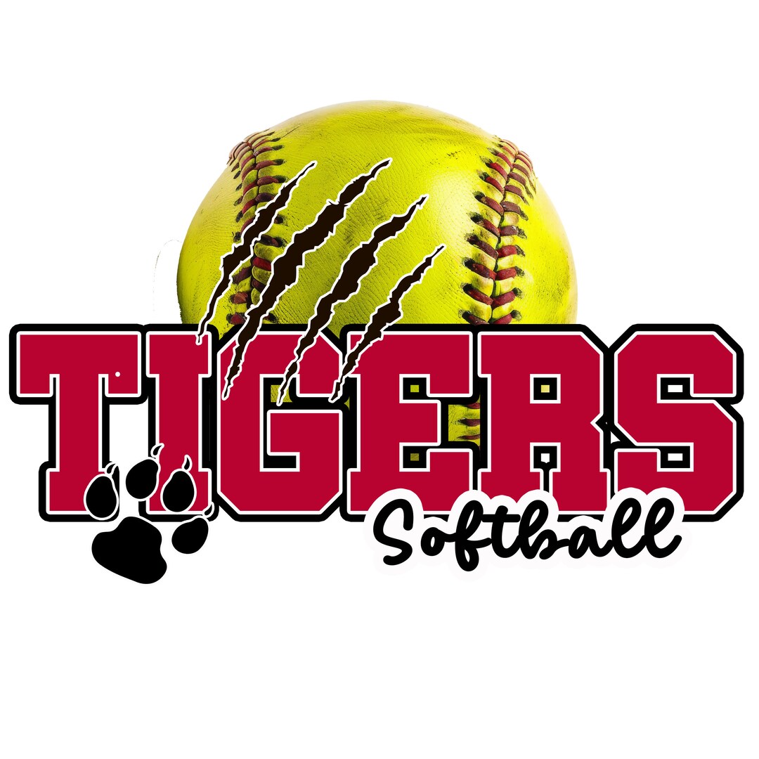 Tigers Softball, Red, High Resolution PNG,300DPI Design Only **mockup ...