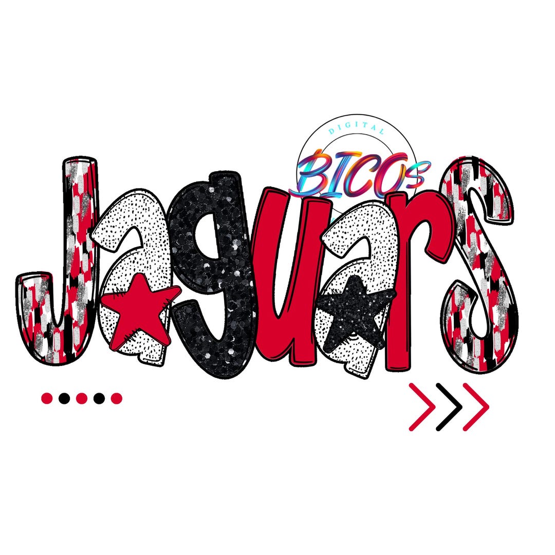 Jaguars Scrape Letters, Red, High Res PNG, Design Only mockup Visual ...
