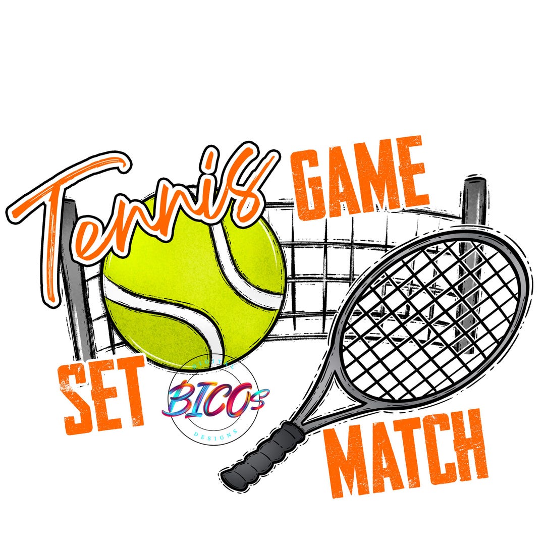 Tennis Design PNG, Game, Set, Match, Orange, High Resolution PNG ...