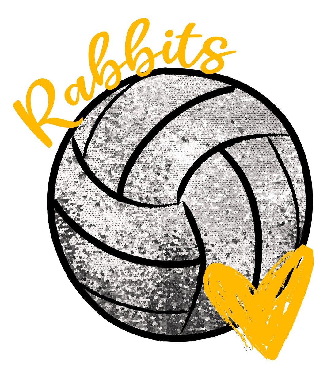 Rabbits Volleyball, Sequins VB, Yellow, High Resolution PNG,300DPI ...