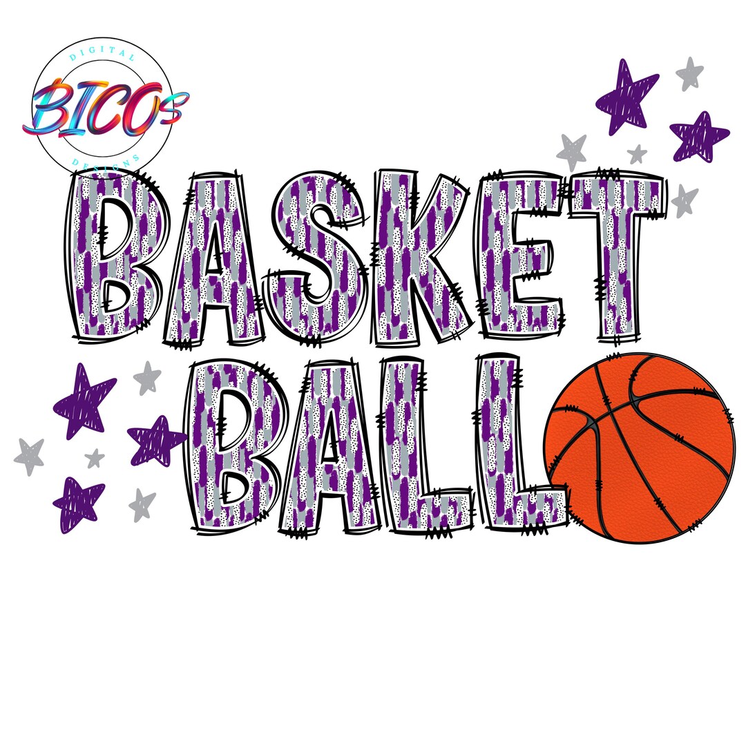 Basketball Purple and Gray Design, Brushstroke Design PNG, Blue, High ...