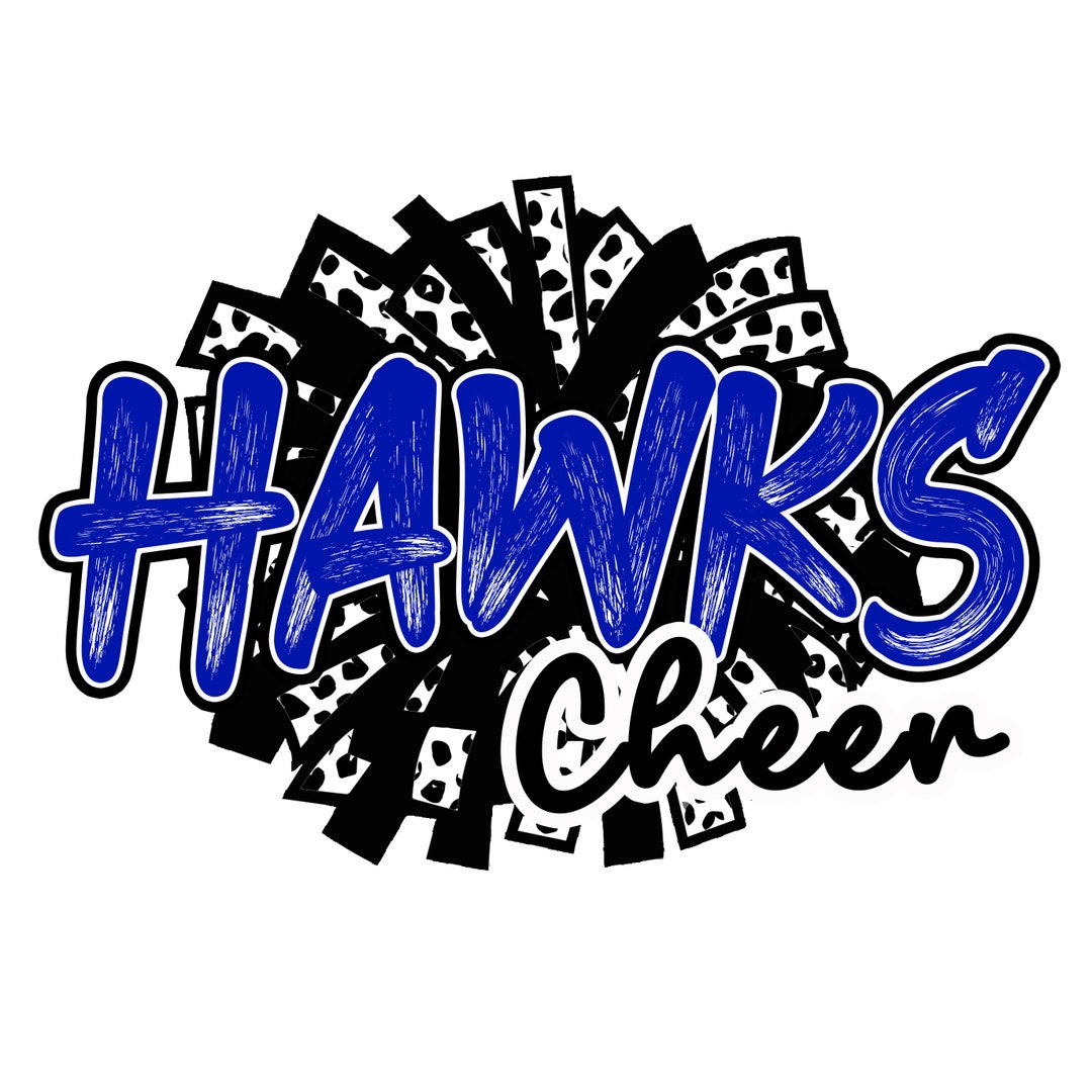 Hawks Cheer, Blue, High Resolution PNG,300DPI Design Only **mockup ...