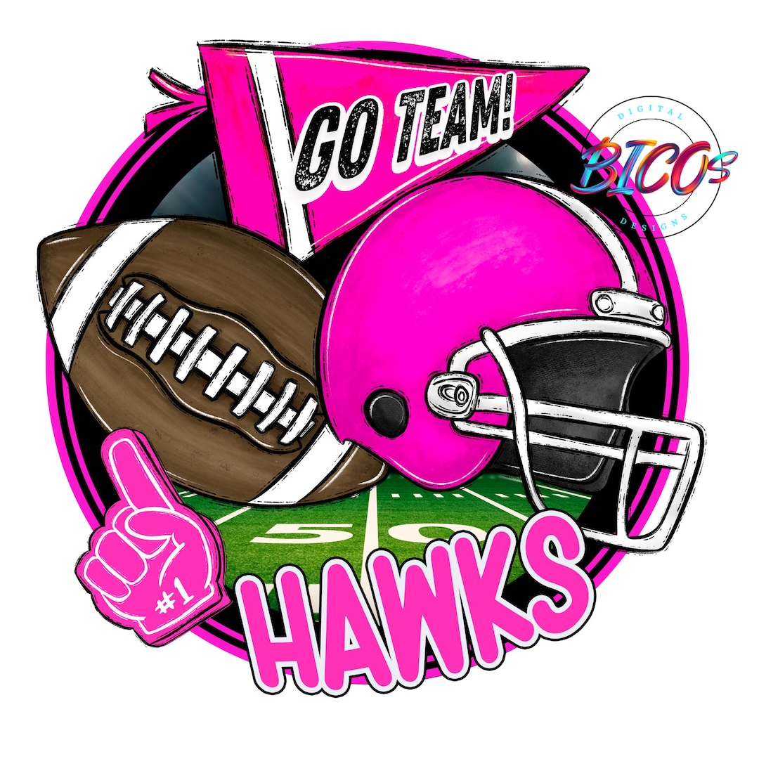 Hawks Football PNG, Pink, High Resolution Png, DESIGN ONLY **mockup ...