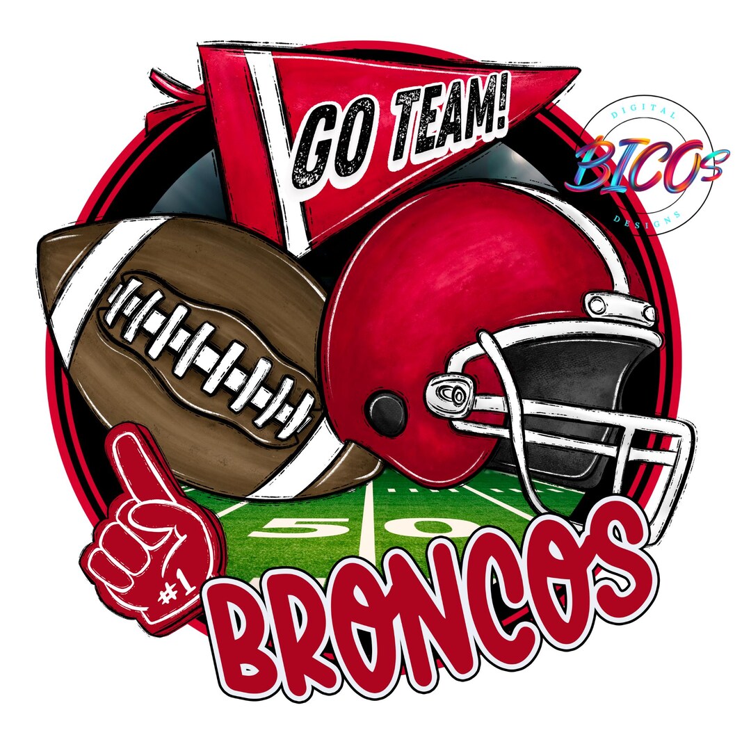 Broncos Football PNG, Red, High Resolution Png, DESIGN ONLY **mockup ...