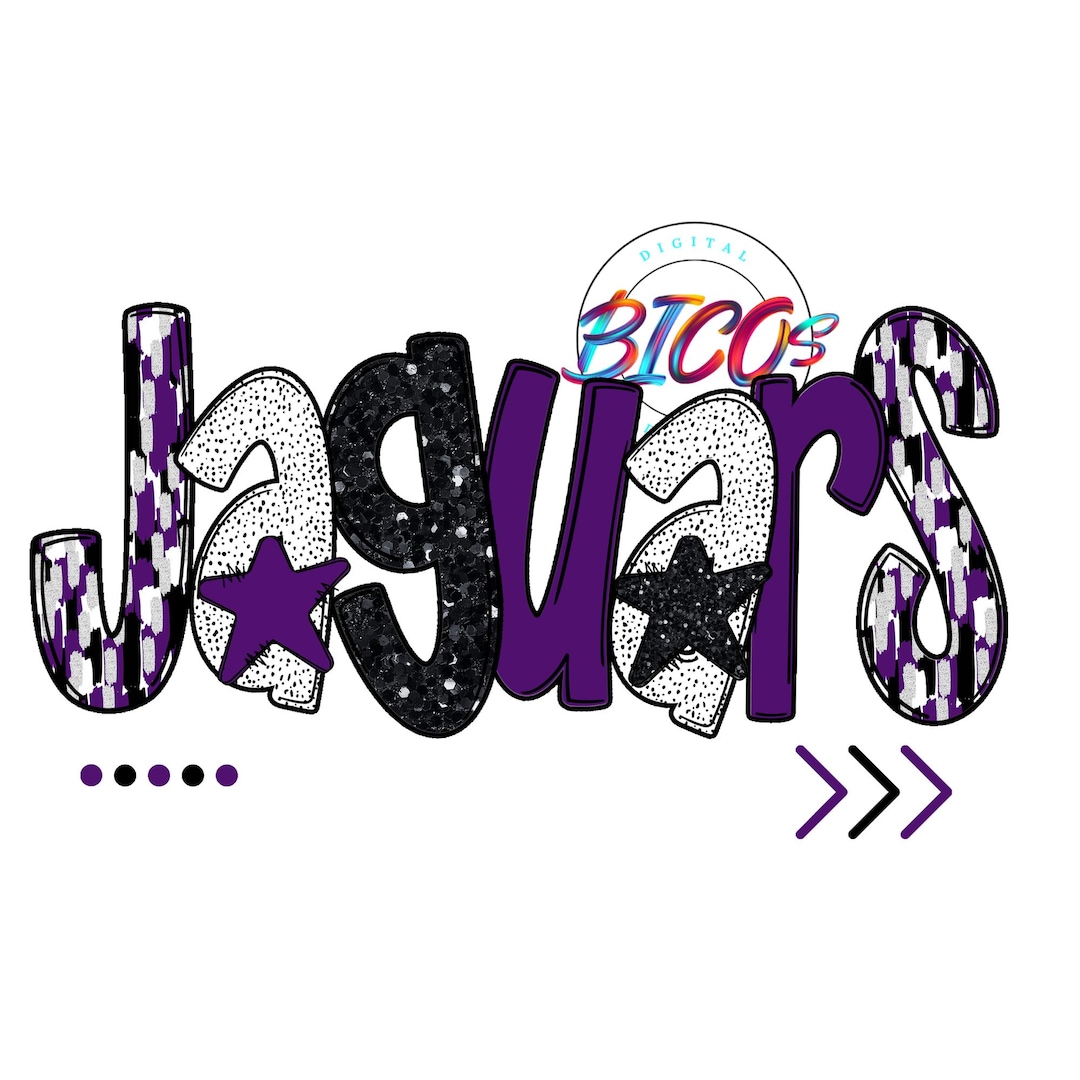 Jaguars Scrape Letters, Purple, High Res PNG, Design Only mockup Visual ...