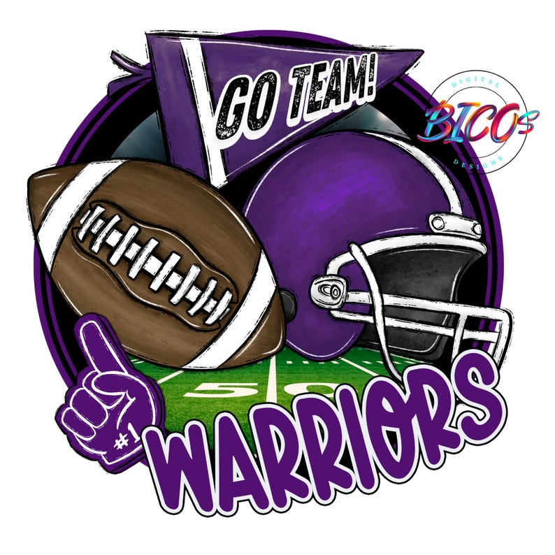 Warriors Football PNG, Purple, High Resolution Png, DESIGN ONLY ...