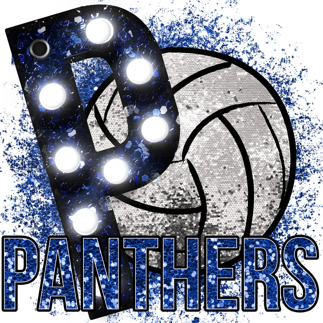 Panthers Volleyball, Marquee, Blue, High Res PNG,300DPI Design Only ...