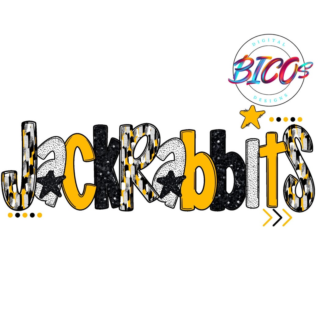 Jackrabbits Brushstroke Alpha, Yellow, High Res PNG, Design Only ...