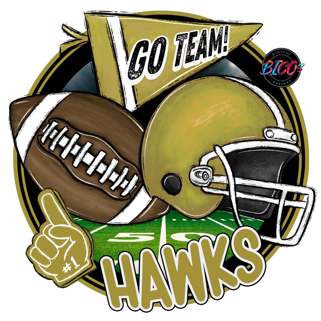 Hawks Football PNG, Gold, High Resolution Png, DESIGN ONLY **mockup ...