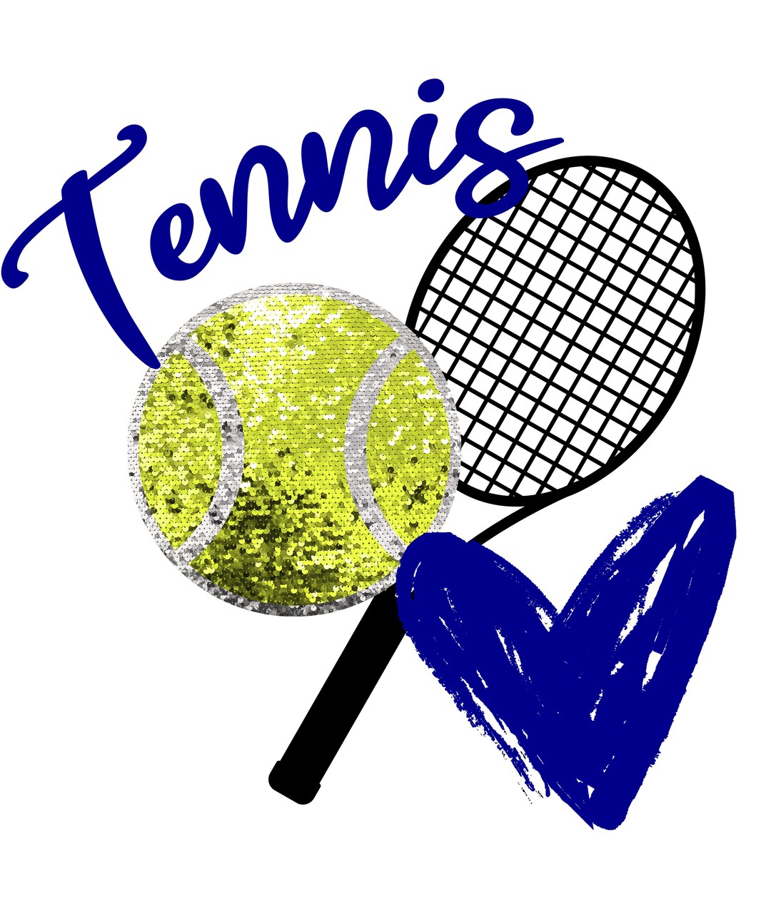 Royal Blue Sequins Tennis, High Resolution PNG,300DPI Design Only ...