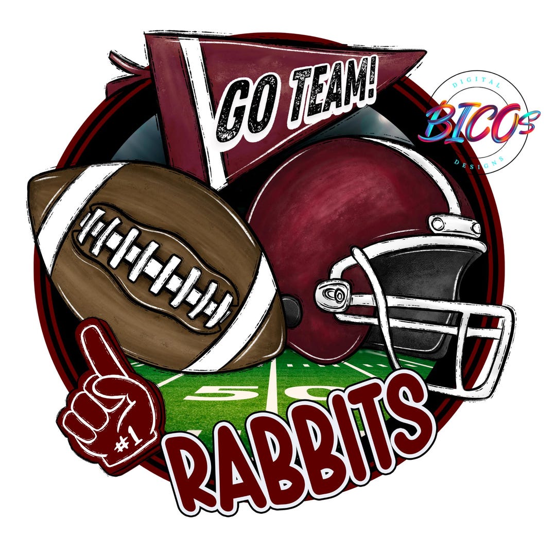 Rabbits Football PNG, Maroon, High Resolution Png, DESIGN ONLY **mockup ...