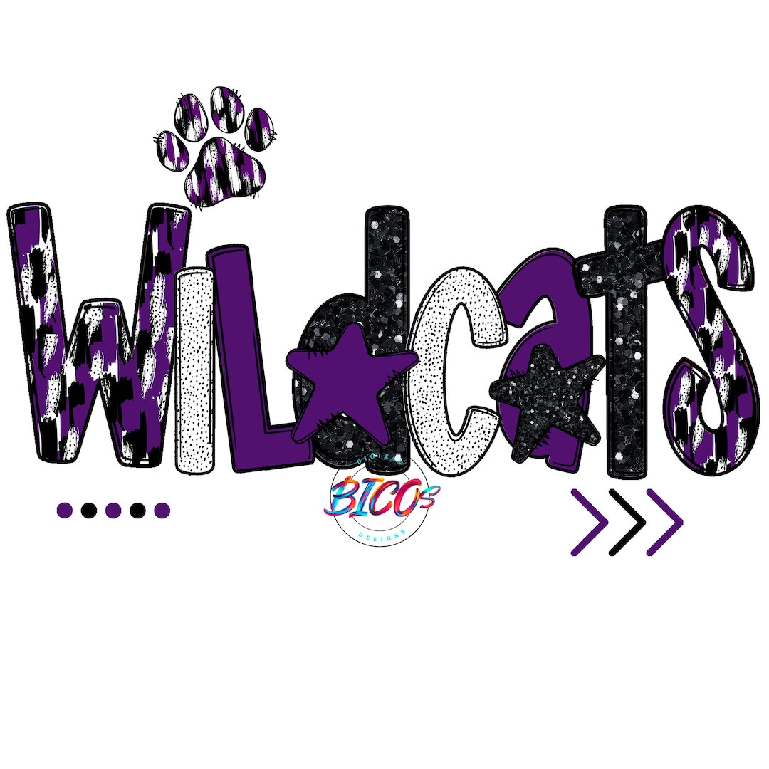 Wildcats Scrape Letters, Purple, High Resolution Png, DESIGN ONLY ...