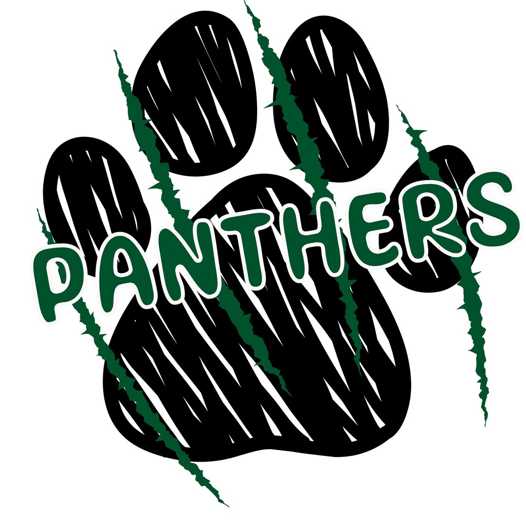 Panthers, Pawprint, Rip, Green/black High Resolution PNG,300DPI Design ...