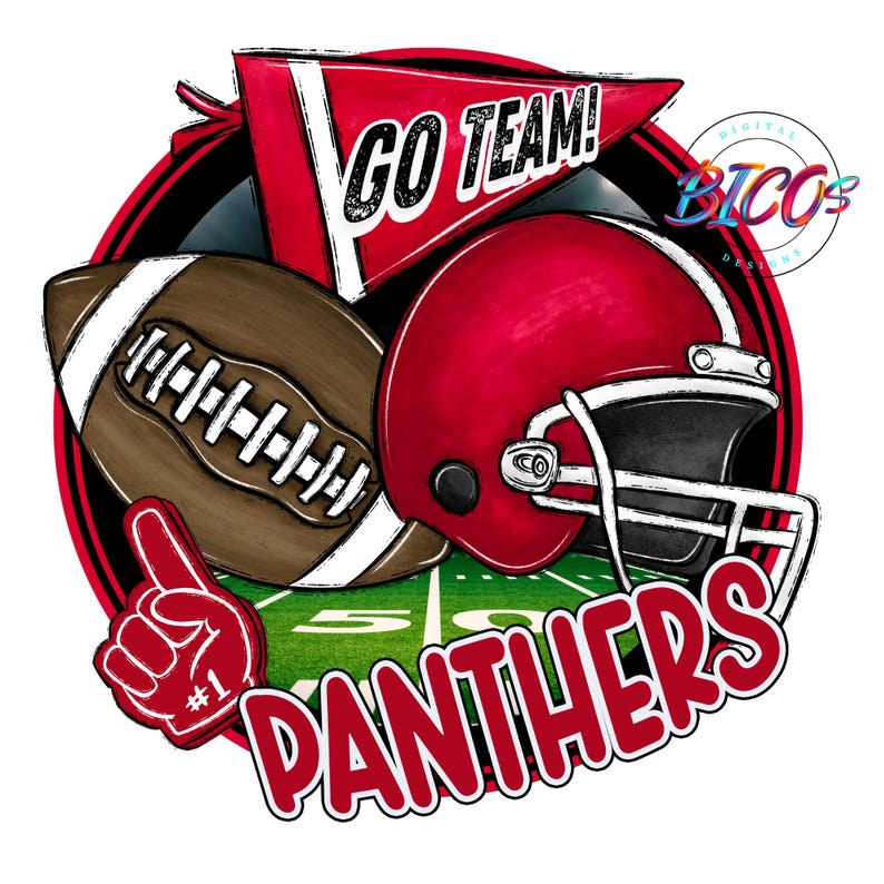 Panthers Football PNG, Red, High Resolution Png, DESIGN ONLY **mockup ...