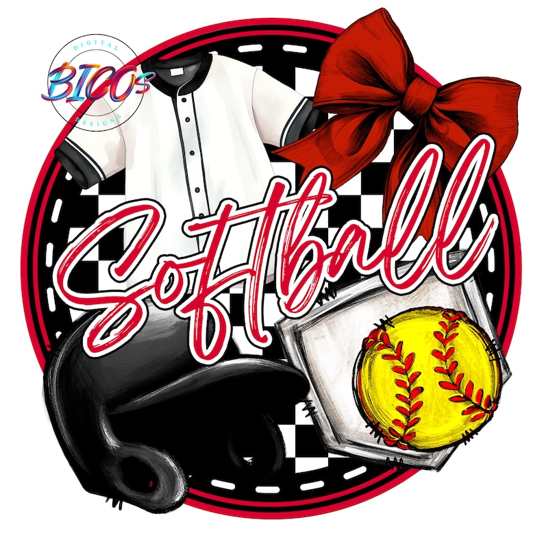 Softball Design PNG, Red, High Resolution Mockup Visual Purpose Only ...