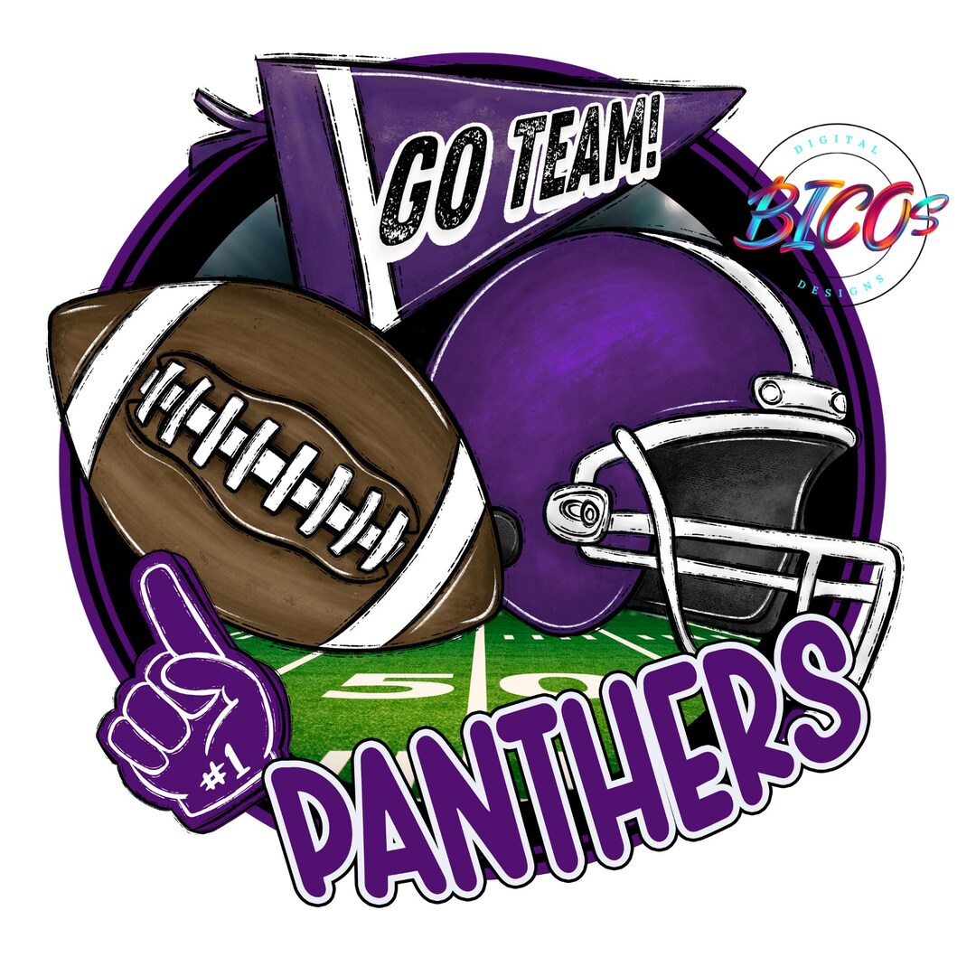 Panthers Football PNG, Purple, High Resolution Png, DESIGN ONLY ...