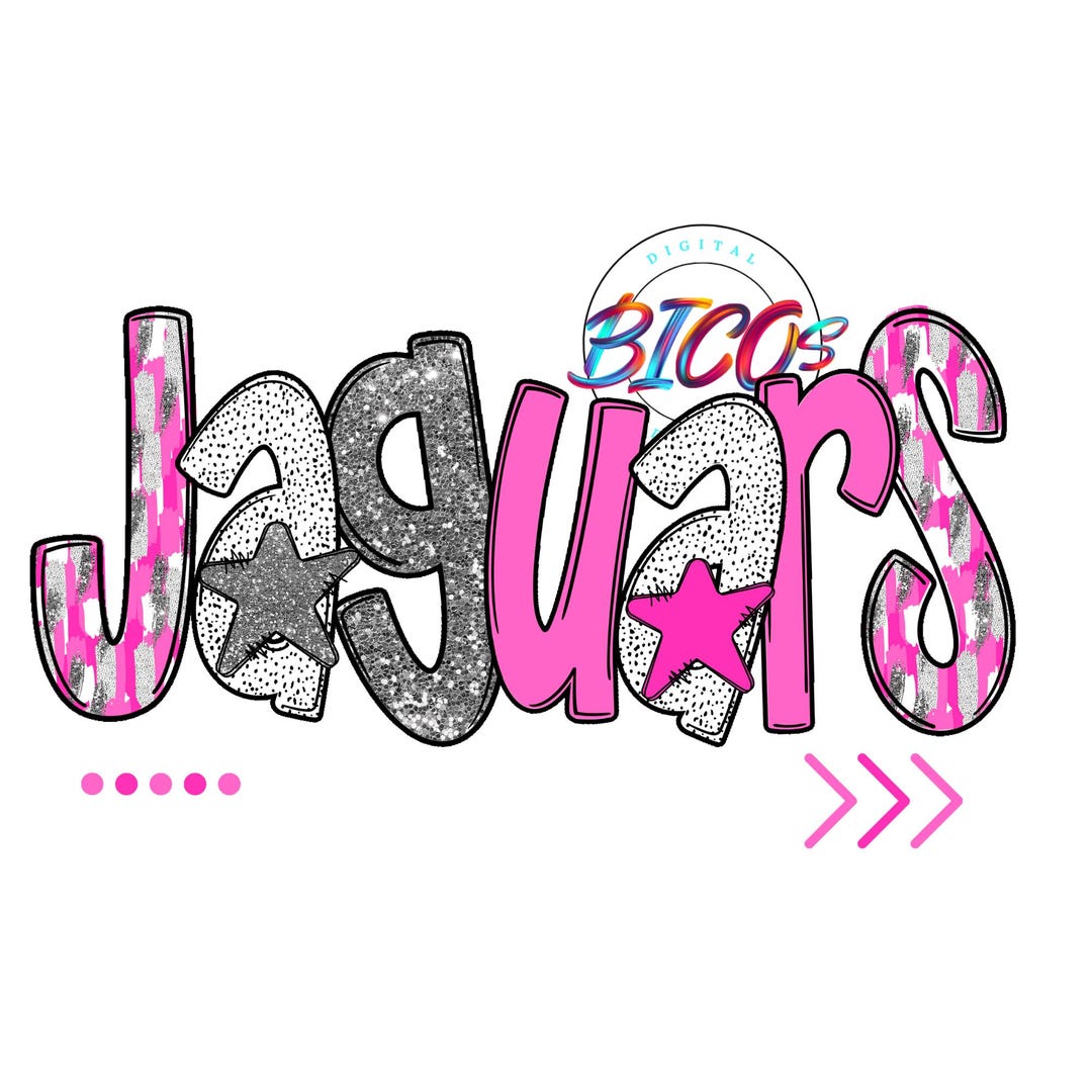 Jaguars Scrape Letters, Pink, High Res PNG, Design Only mockup Visual ...