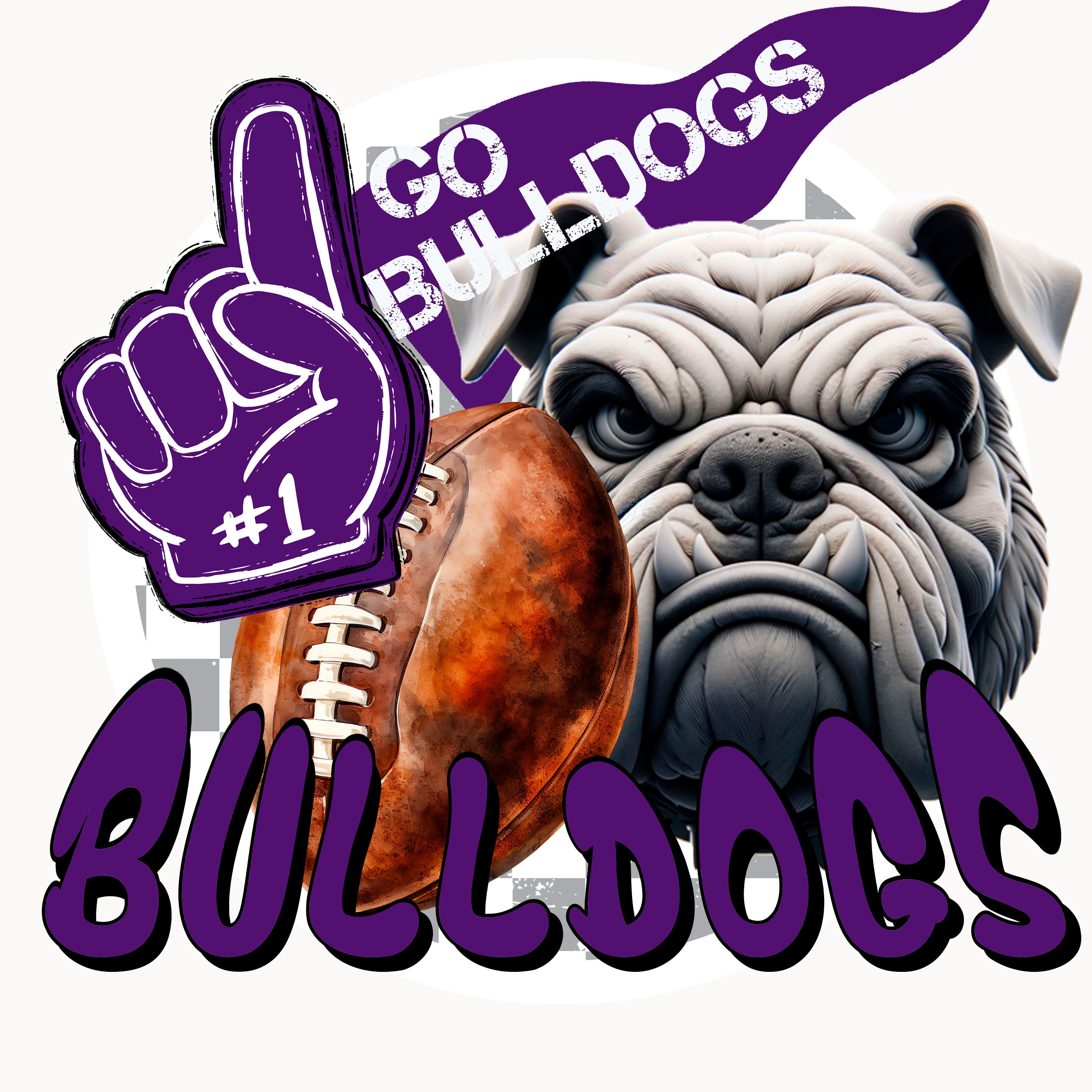 Bulldog Mascot, Purple School Spirit, Football, High Resolution PNG ...