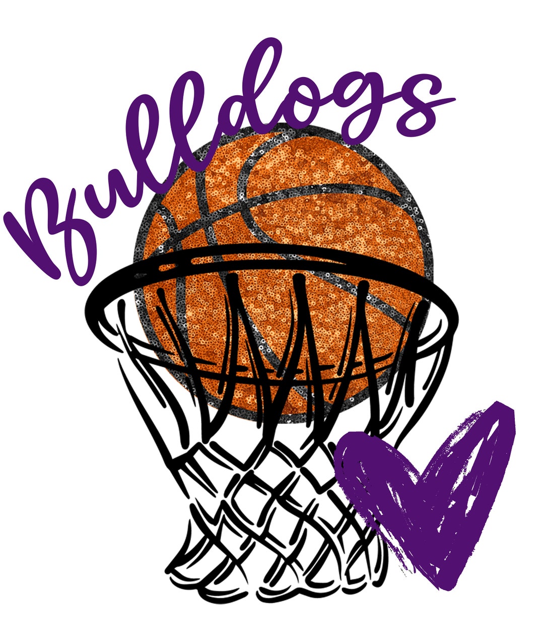 Bulldogs Basketball, Sequins Basketball, Goal, Purple, High Res PNG ...