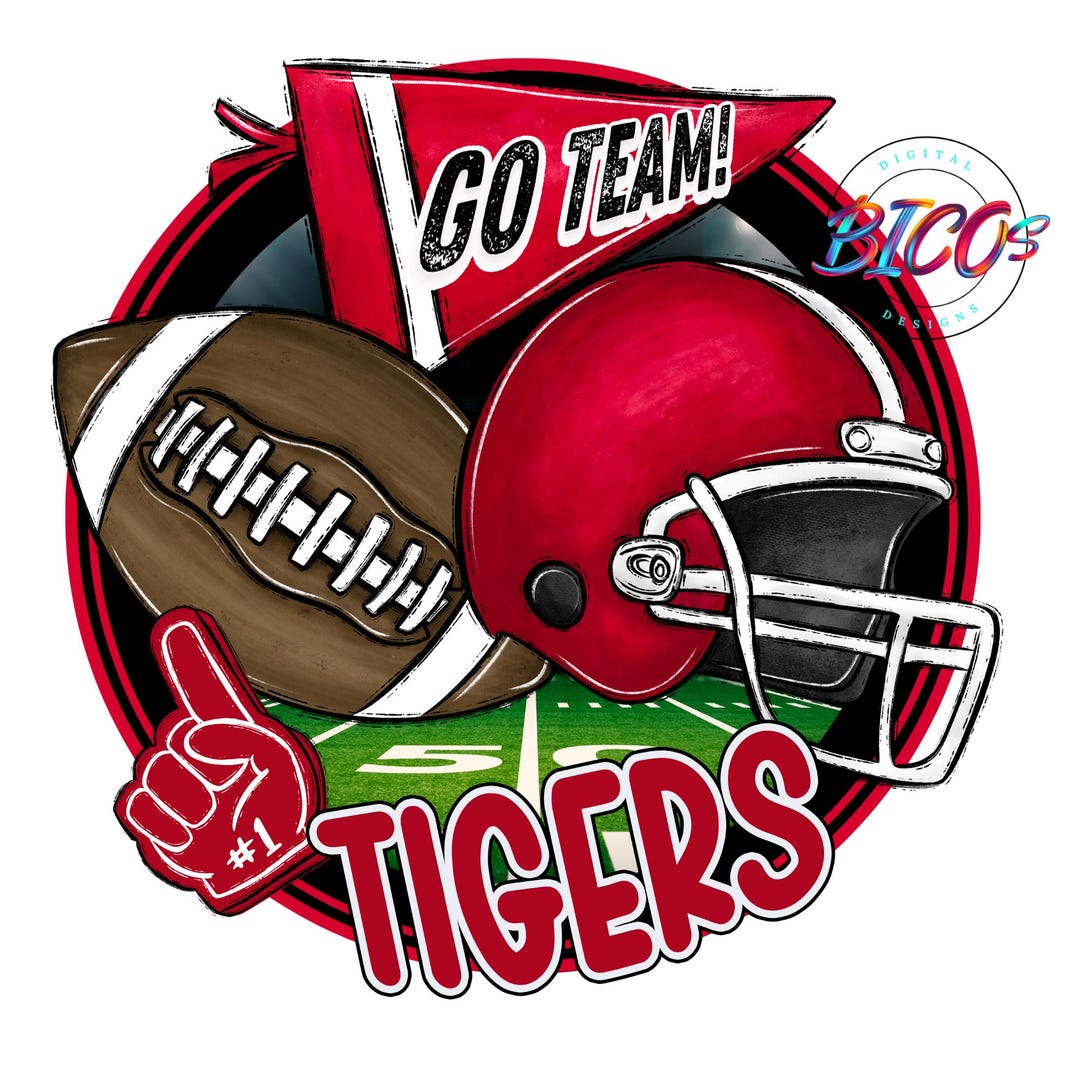 Tigers Football PNG, Red, High Resolution Png, DESIGN ONLY **mockup ...