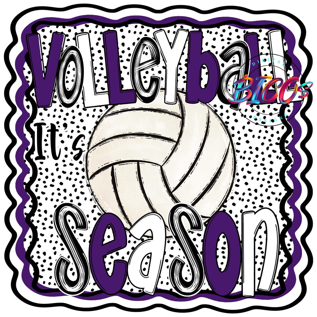 Volleyball Season PNG, Purple, High Resolution Mockup Visual Purpose ...