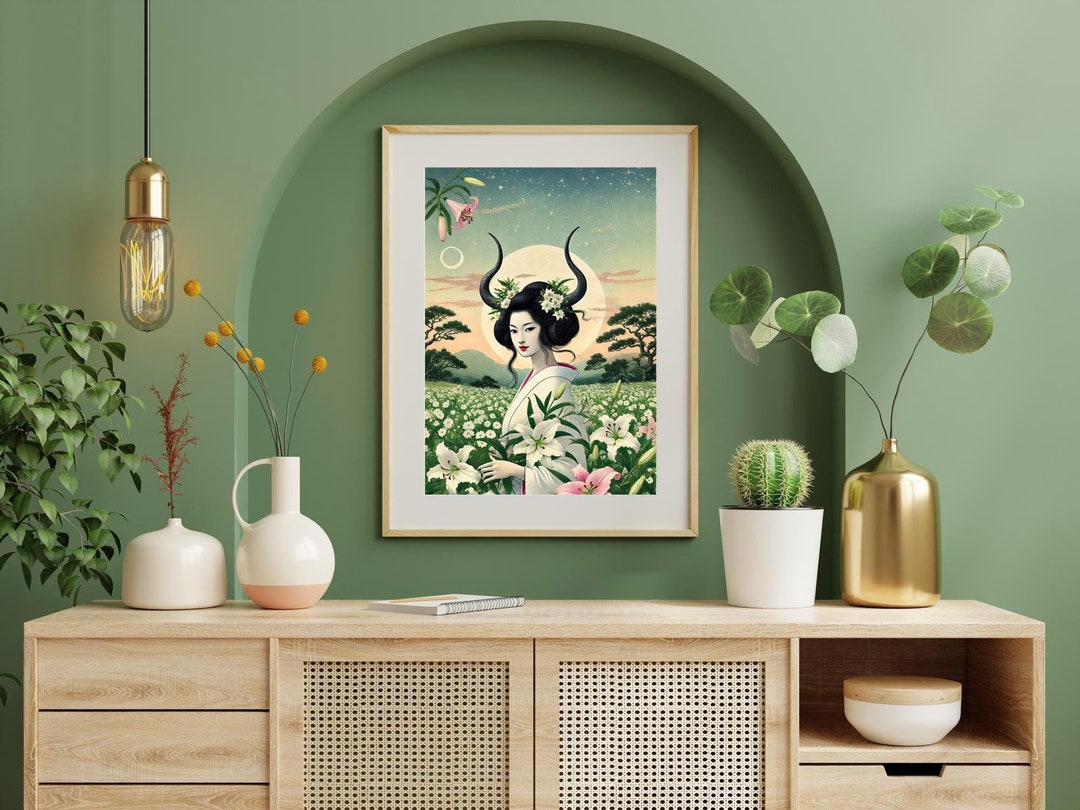 Taurus Zodiac Sign Portrait Wall Decor Custom Art Special Gift Birthay ...