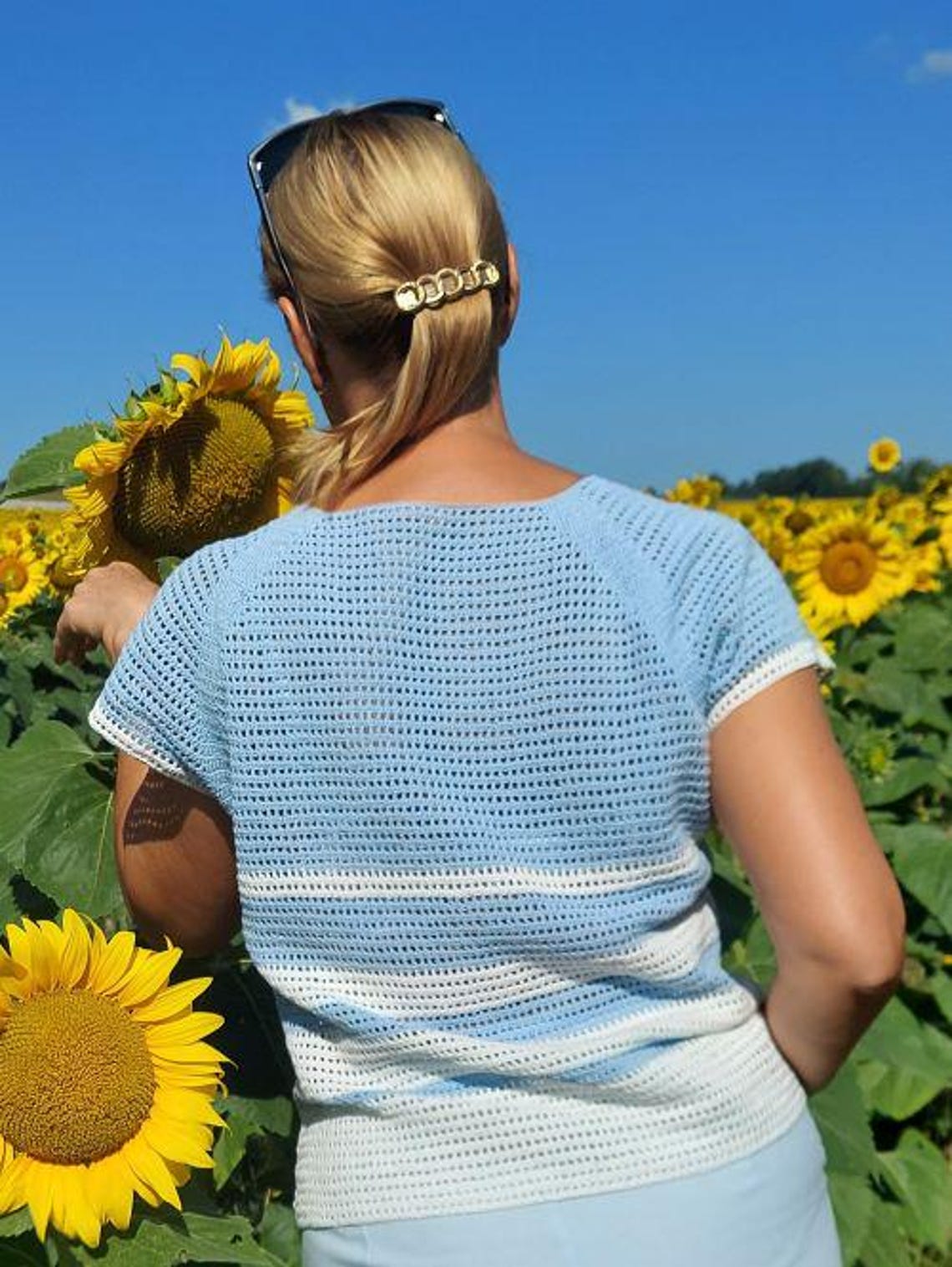 TOP - T-SHIRT MESH Pattern Crochet T-shirt Trendy Crochet Mesh - Etsy