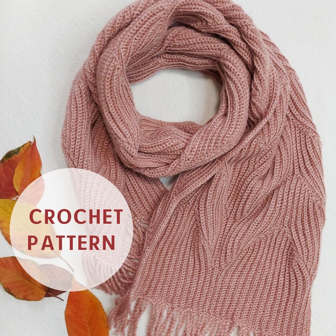 CROCHET Pattern, Long Scarf, DIY Crochet, Pattern for Crochet Scarf, PDF File for How to Crochet ...