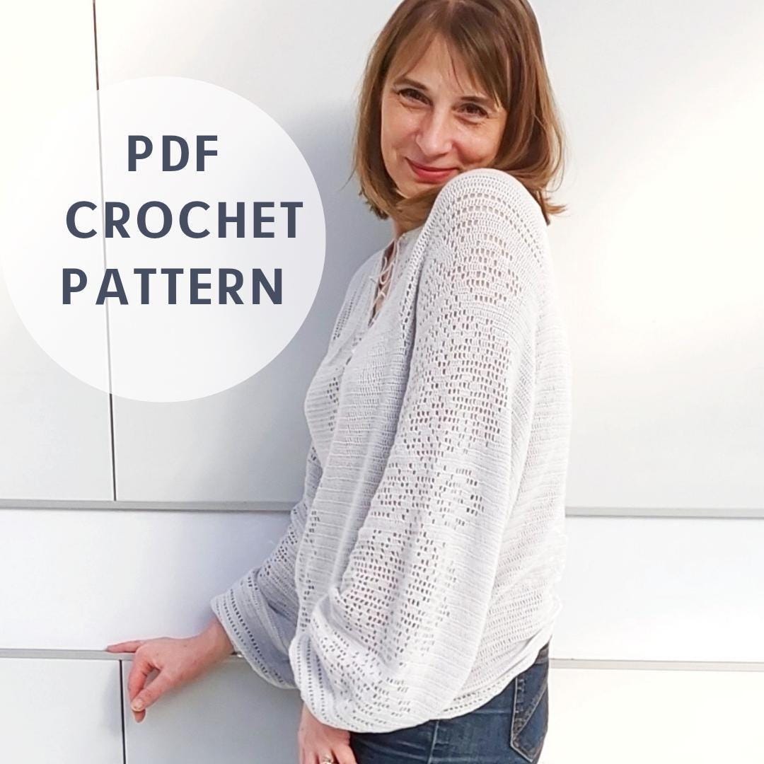 Crochet Blouse Pattern, Stylish Sleeve Design (PDF Pattern) - Etsy