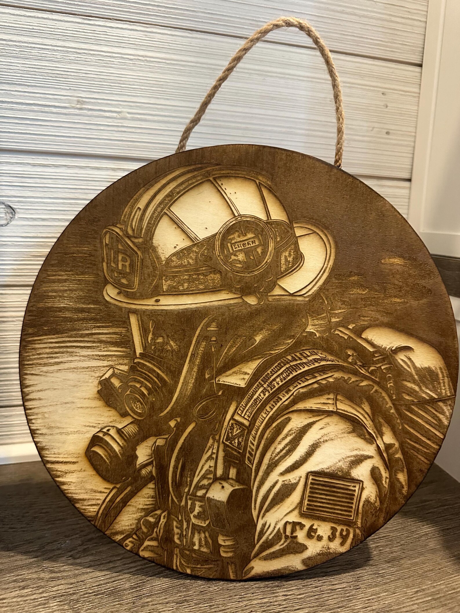 Round Fire Fighter Wall Hanging - Etsy