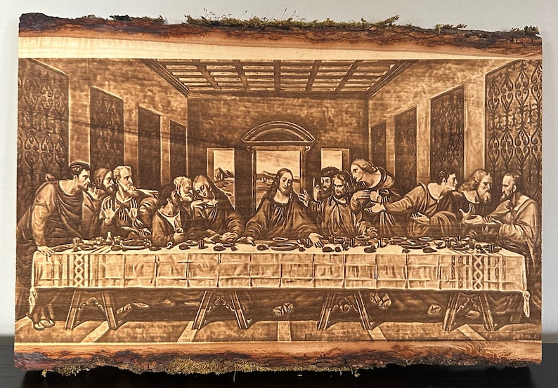 Laser Engraved Last Supper on Live Edge Basswood - Etsy
