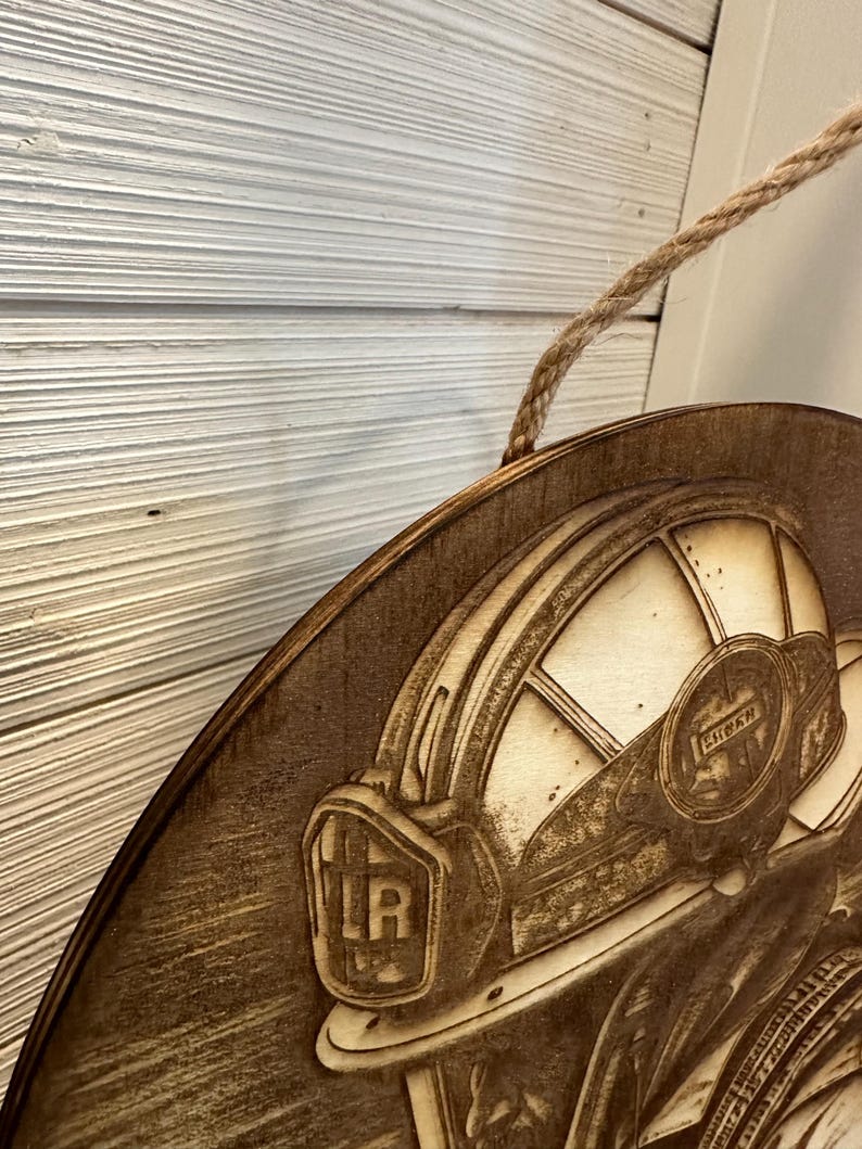 Round Fire Fighter Wall Hanging - Etsy