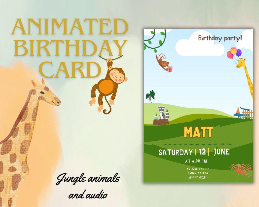Editable Wild Animated Birthday, Electronic, Birthday E-card Video ...