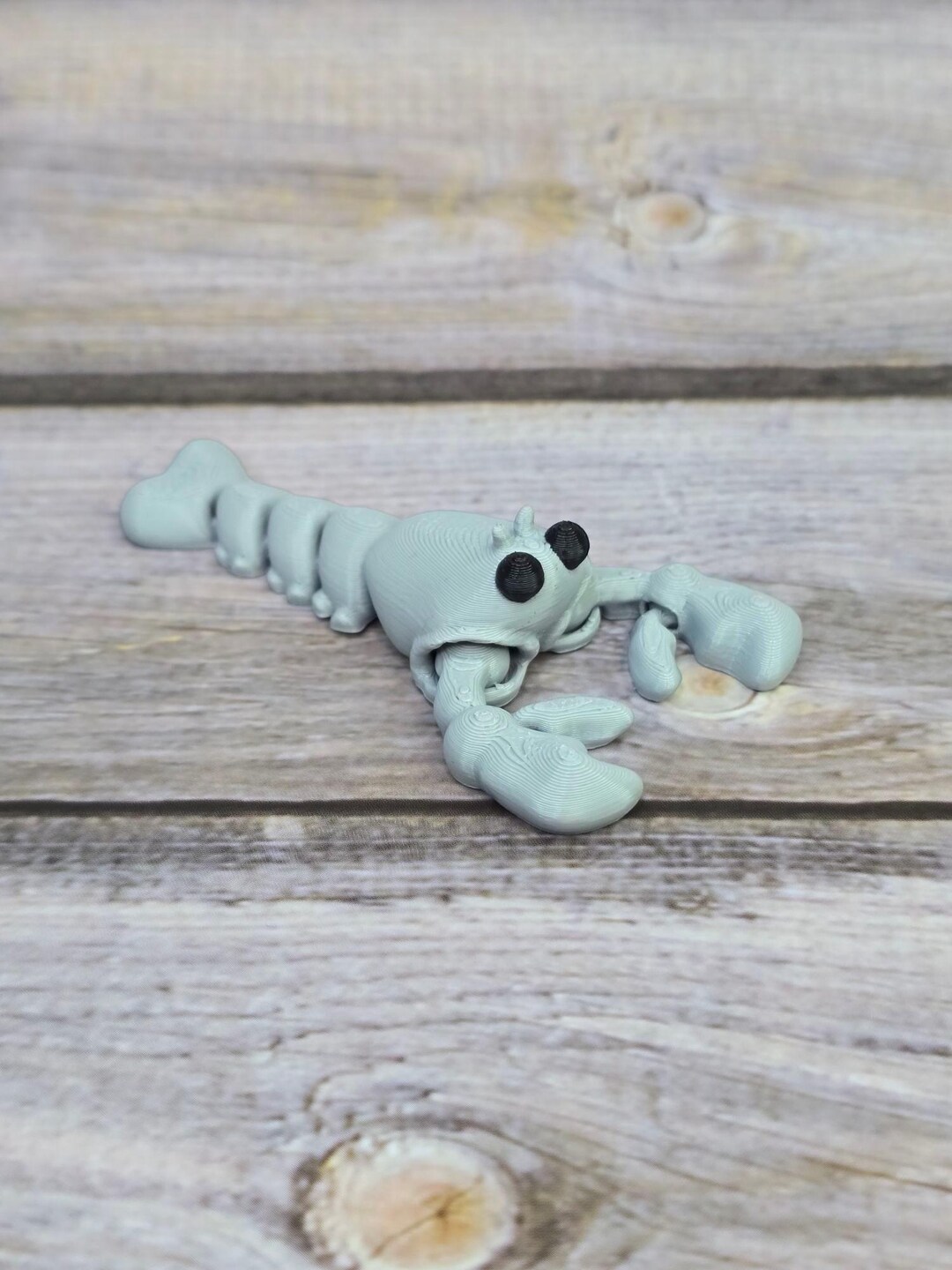 Adorable Articulated Lobster Figurine – Handmade 3D Printed Toy or Desk ...