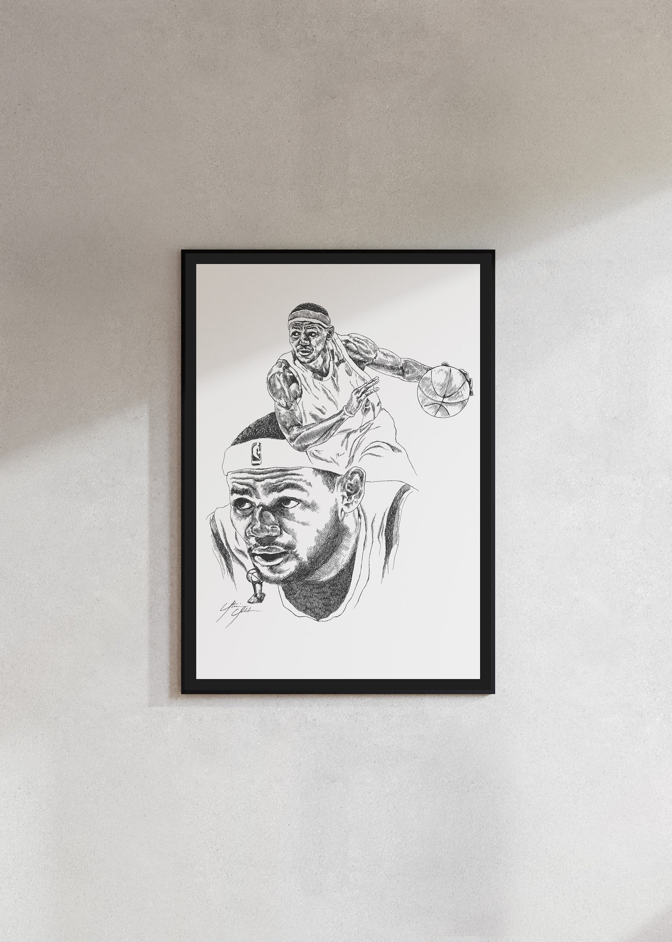 Black Art | Lebron Hand Drawn Portrait | African American Artist | Otis ...