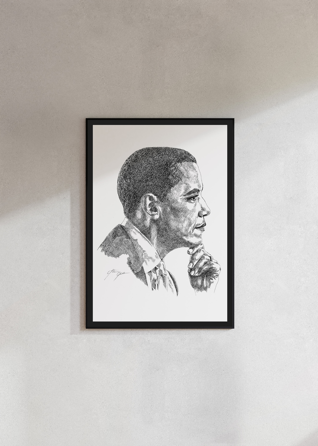 Barack Obama | Hand Drawn Portrait | African American Artist | Otis ...