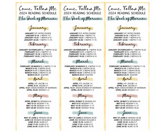 Come Follow Me Book of Mormon Reading Chart, 2024 Come Follow Me, Book ...
