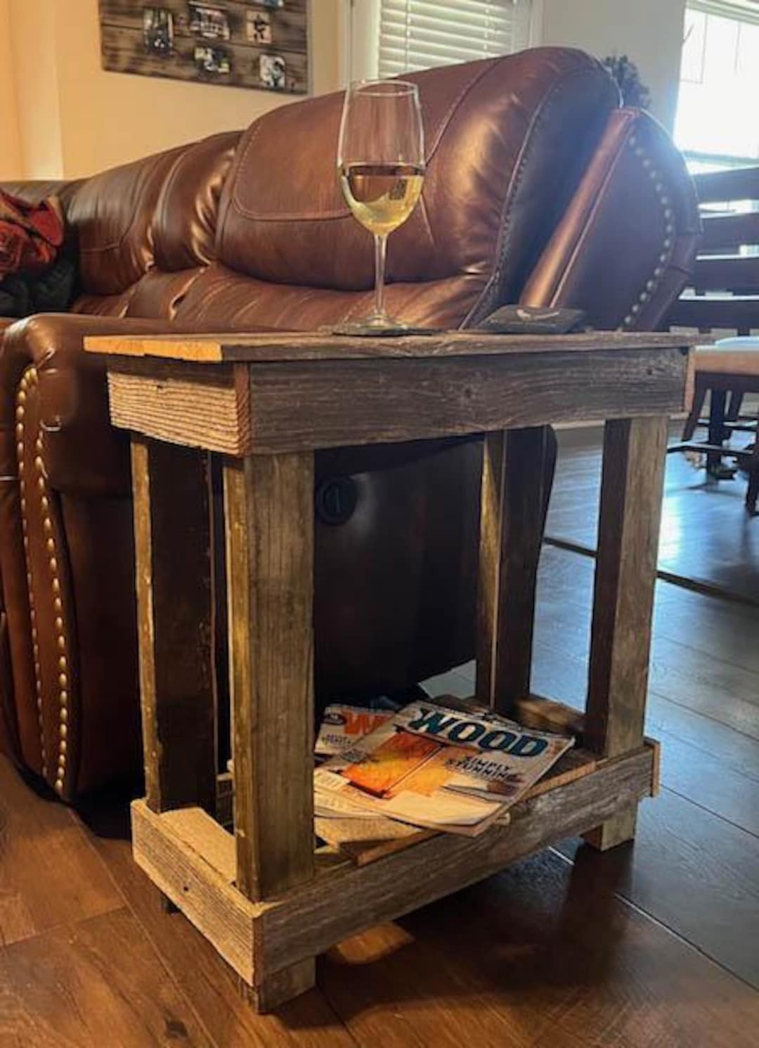 Reclaimed Wood End Table, Reclaimed Wood Accent Table, Rustic, Recycled ...