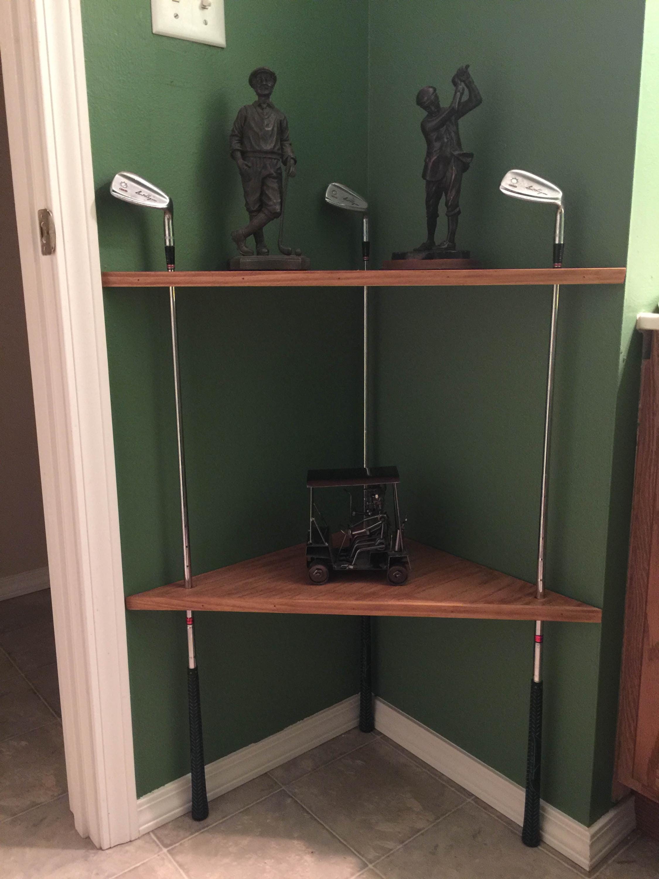 Golf-themed Decor, Golf Corner Shelf, Golf Collectible Display Shelf ...