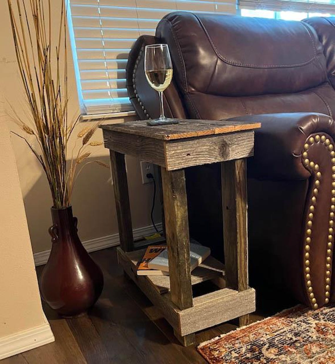 Reclaimed Wood End Table, Reclaimed Wood Accent Table, Rustic, Recycled ...