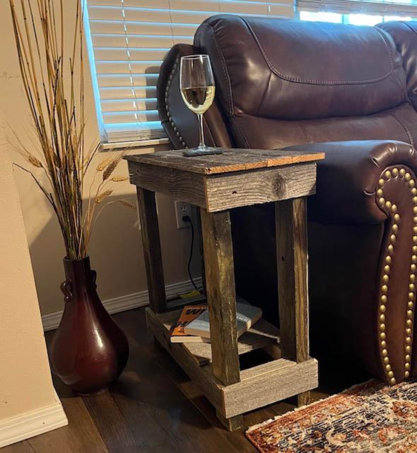 Reclaimed Wood End Table, Reclaimed Wood Accent Table, Rustic, Recycled ...