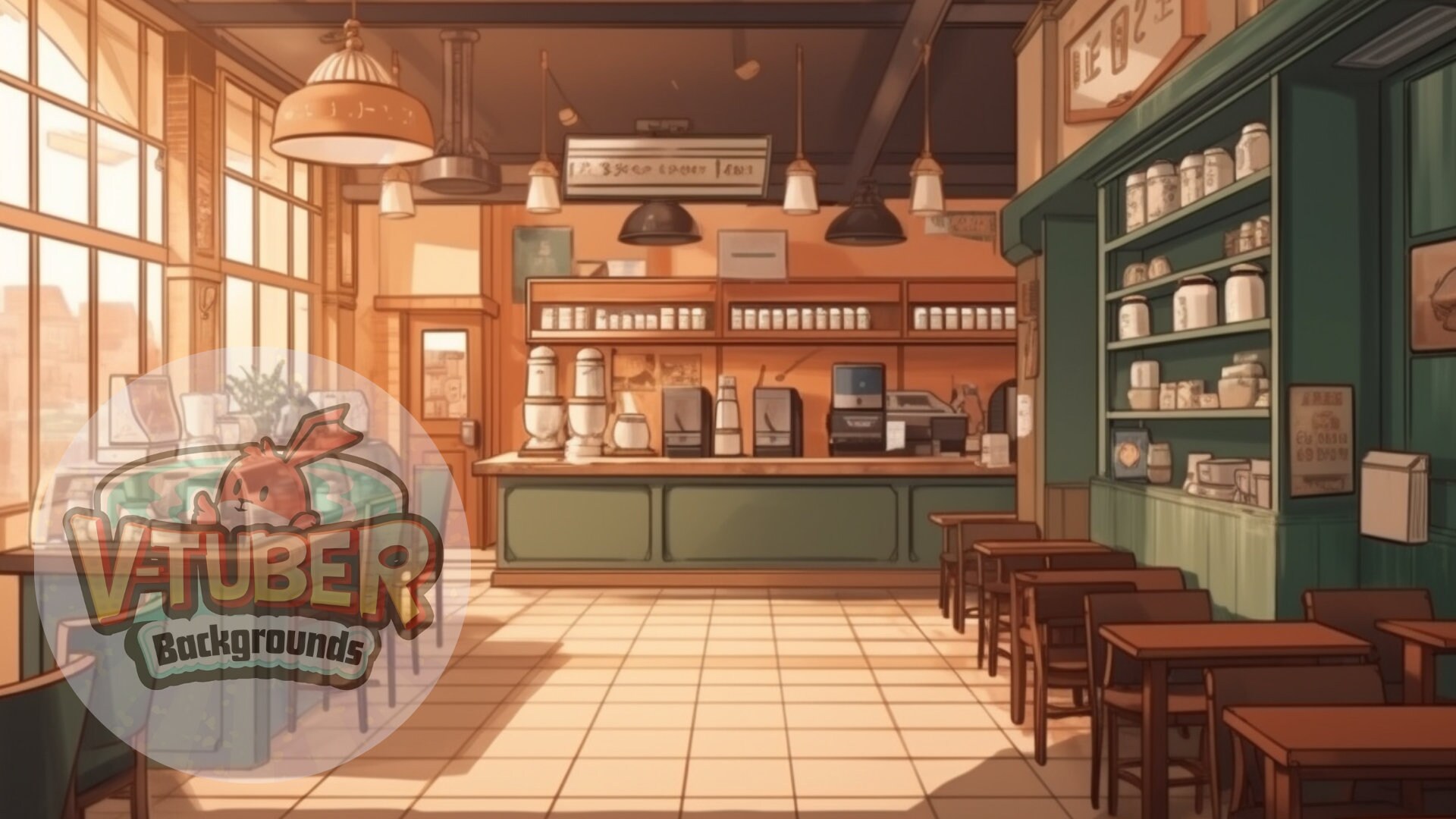 Vtuber Background Instant PNG Download: Anime Style Coffee Shop Café ...