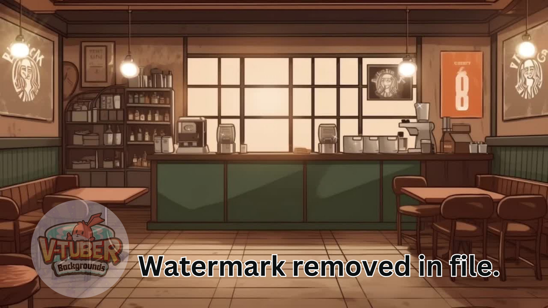 Animated Vtuber Background: Anime Café Coffee Shop Animated Background ...
