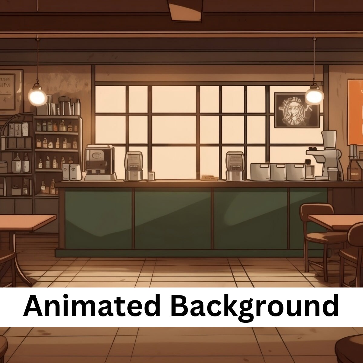 Animated Vtuber Background: Anime Café Coffee Shop Animated Background ...